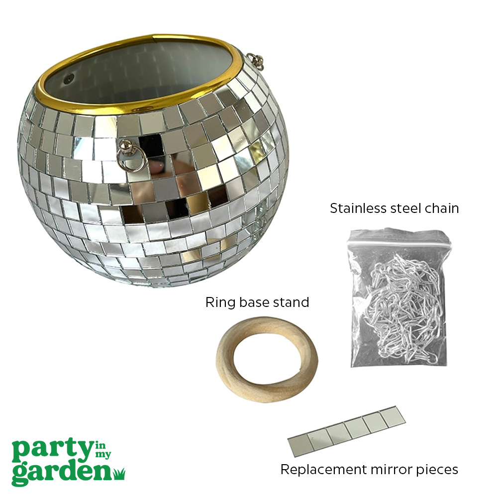 Mirror Ball Disco Planters | Party In My Garden